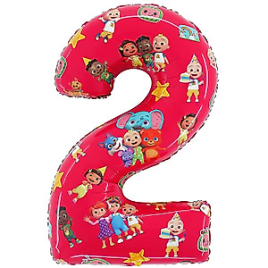 Toyland® 27 Inch Cocomelon Number Foil Balloon - Kids Party Balloons - Number 1-2 Available
