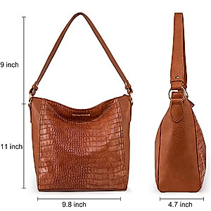 Montana West Purses for Women Crocodile Shoulder Purses and Handbags Hobo Bags for Women MWC-070CBR