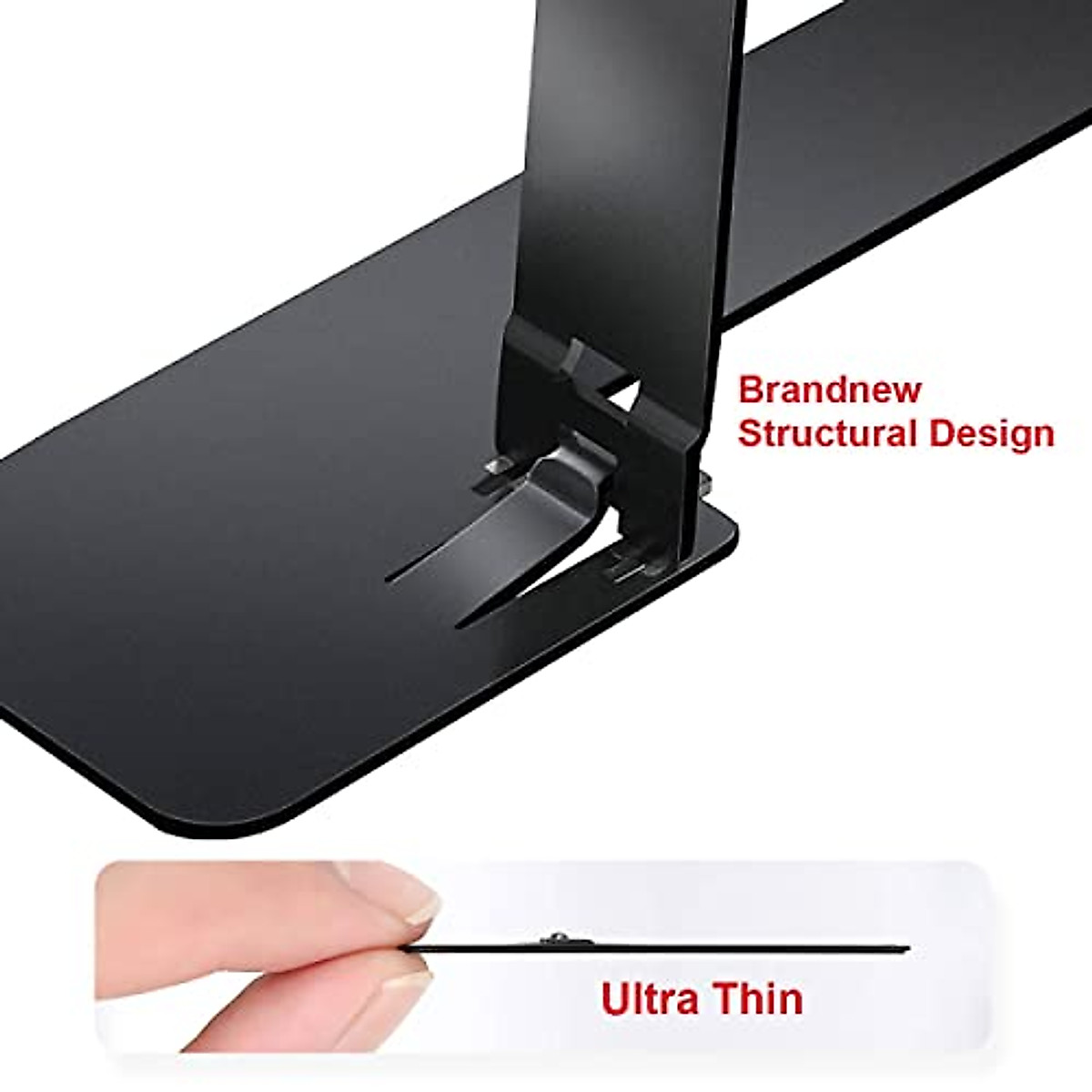 CreFur Thin Phone Stand, Ultra-Thin Kickstand for Cell Phone Case Horizontal/Vertical Desk Stand Holder for iPhone Galaxy Cellphone Black (2pcs)