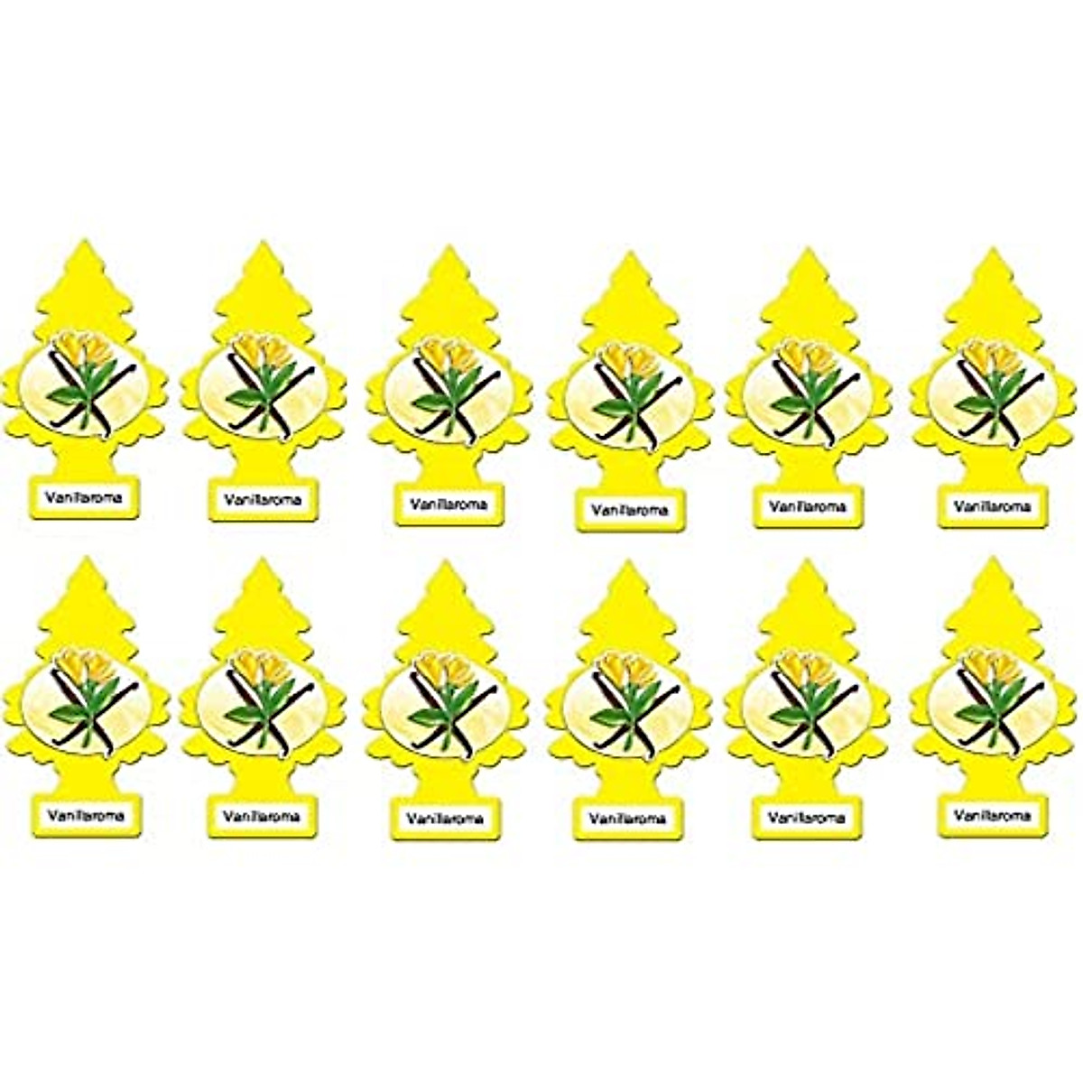 LITTLE TREES Car Air Freshener | Hanging Paper Tree for Home or Car | Vanillaroma Scent | Pack of 12