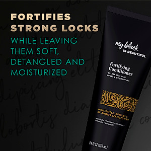 My Black is Beautiful Golden Milk Fortifying Conditioner, 8.4 Fl Oz — Sulfate Free, Moisturizing Conditioner for Curly and Coily Hair with Coconut Oil, Honey, and Turmeric
