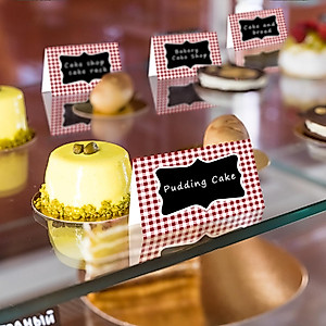 24PCS BBQ Party Decorations Place Cards for Table Setting Red Gingham Tent Cards Plaid Chalkboard Signs with Marker Picnic BBQ Decorations Food Labels for Party Buffet Birthday Baby Shower Party