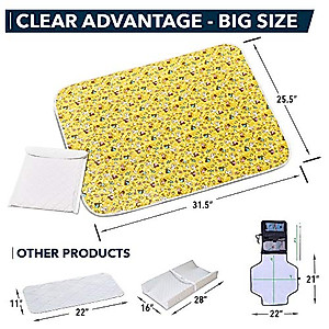 Portable Changing Pad - Large 31,5 x 25,5" Foldable Baby Changing Mat - Waterproof Wipable Travel Liners for Newborn Infant Todlers Kids - Change Diaper On The Go with Nappy Changer Mats