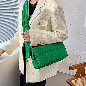 Puffer Bag Crossbody Bags for Women Cotton Cassette Padded Designer Tote Bag Shoulder Bag Puffer Purse Knitting Handbag