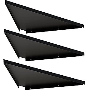 LEOPO 3 Pack Corner Mounting Shelf, Heavy Duty Corner Floating Shelves, Easy to Install Metal Corner Shelves, Black