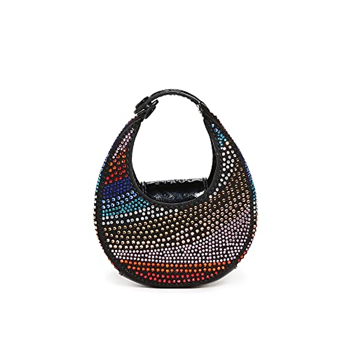 STAUD Women's Micro Moon Crystal Pouchette, Rainbow/Black, One Size