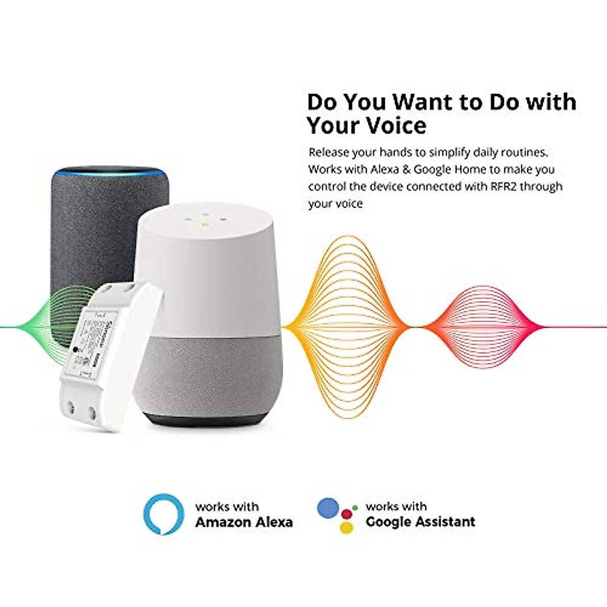 Sonoff RFR2 WiFi Wireless Smart Switch with RF Receiver for DIY Smart Home, Works with Alexa & Google Home Assistant, No Hub Required