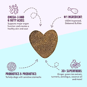 Health Extension Heart-Shaped Crunchy Biscuits, 12oz (340g) – Buffalo Recipe, GMO-Free Dog Training Treats for Small Breeds, Added Vitamins & Minerals (Pack of 2)