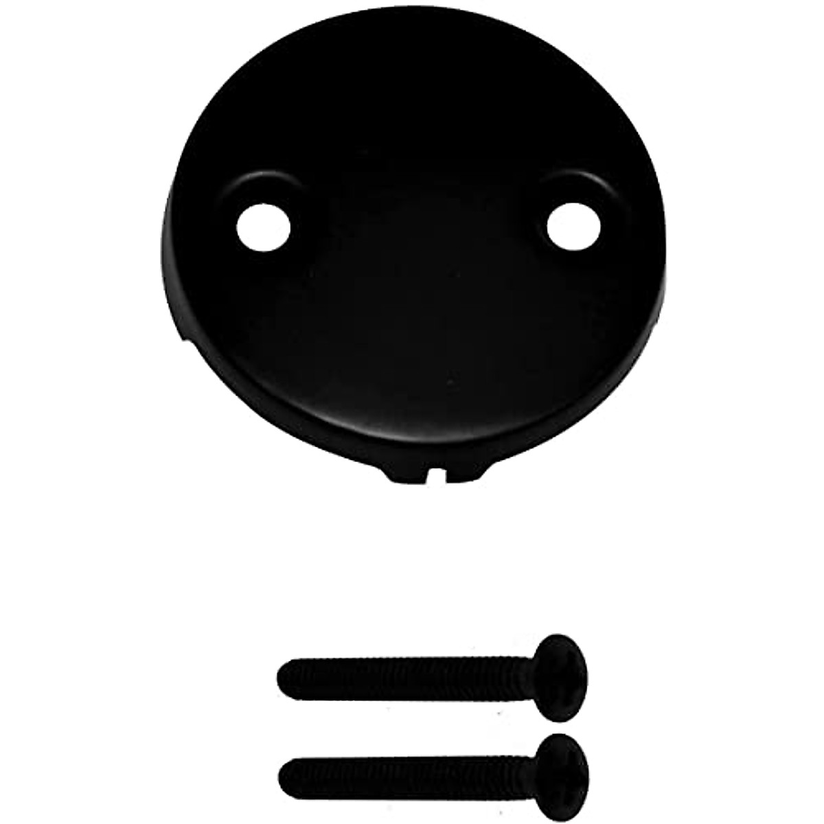 Westbrass R329-62 3-1/8" Two-Hole Bathtub Overflow Faceplate and Screws, 1-Pack, Matte Black