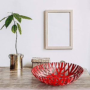 Mueller Fruit Basket, European Fruit Bowl, Fruit and Vegetables Holder for Counters, Kitchen, Countertop, Home Decor, High-end Look, Red