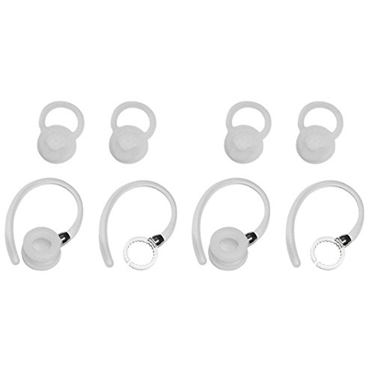 Zotech 10 pcs Set 4 Earhooks 2 Small 2 Medium 2 Large Eargels for Motorola Elite Flip HZ720 HX550 H19txt H19 H17txt H17 H525 H520 Boom 89605N Bluetooth Headset Ear Hooks Loops Clips Ear Gel Tip