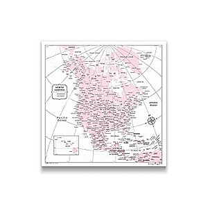 Push Pin North America Map Board - With Push Pins to Mark North America Travel - Handmade in Ohio, USA - Design: Pink Color Splash