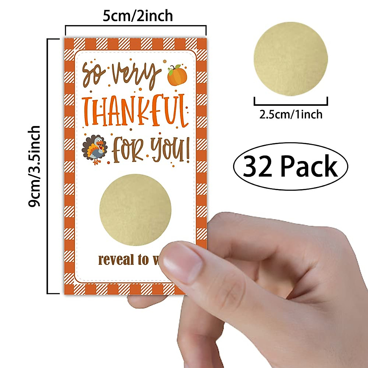 REWIDPARTY Fall Party Scratch Off Game Cards（32 PCS） Thankful for You Scratch Off Cards Thanksgiving Raffle Tickets Drawing Prizes for Family Kids Adults Thanksgiving Dinner Party Games Supplies