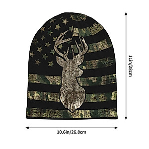 Sigouyinei Camo Camouflage Retro Hunting Tactical Army American Flag Knit Hat Slouchy Skull Cap Beanie Hat for Men Women Gifts