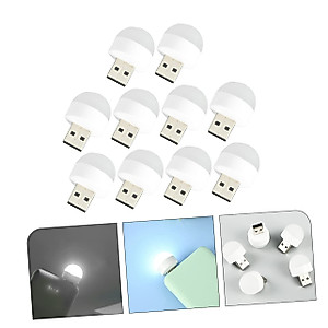 OFFSCH 10pcs Led Night Light Friday Night Lights Mini USB Night Lights Led Bulb Lights for Bedroom USB Night Lamp Toilet Night Light Wall White Portable Ambient Light Travel Pp Material