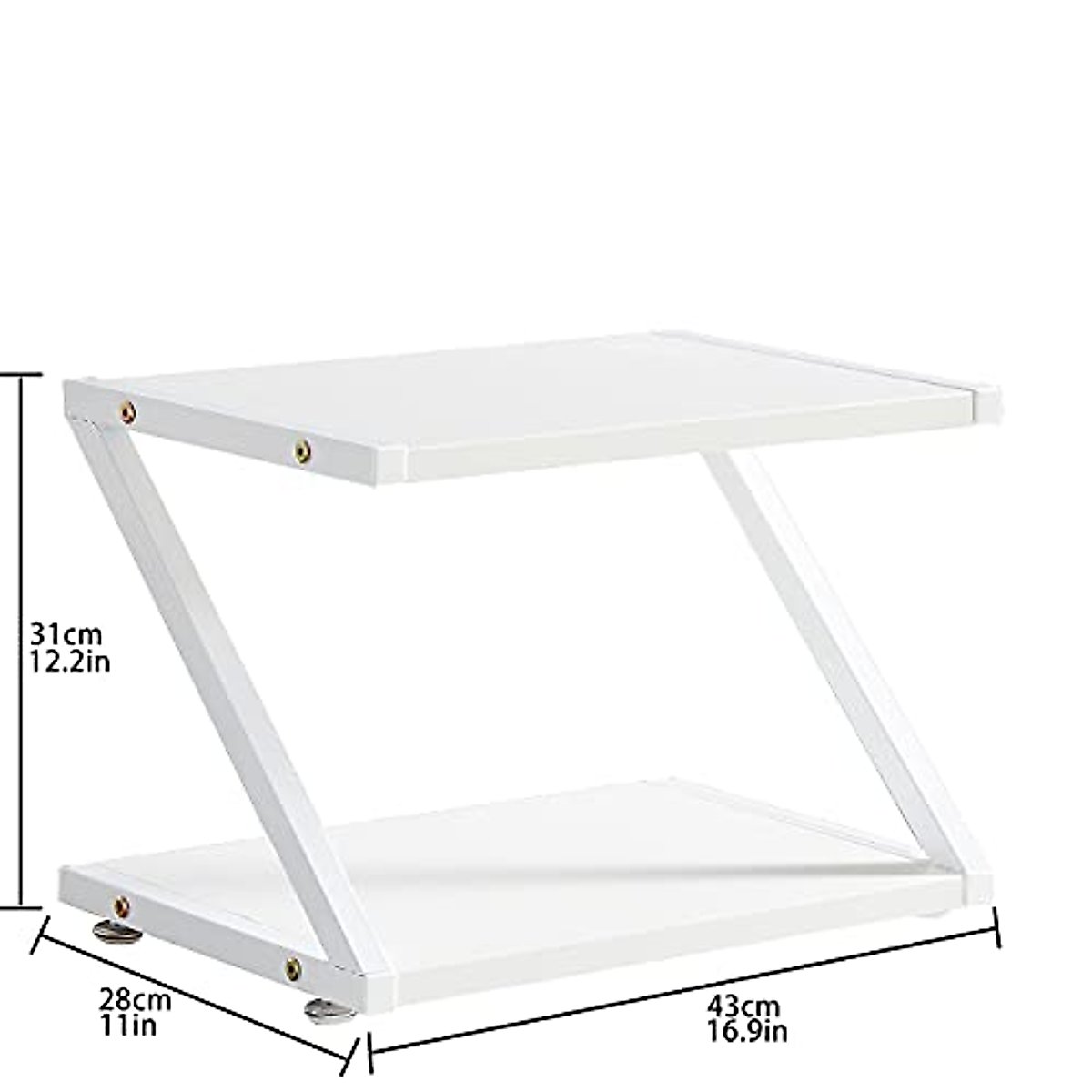 infini Printer Stand Multi-Purpose Desktop Organizer Printer Storage Rack and Shelf 2-Layer Desktop Storage Shelf Desktop Printer Stand with Paper Storage Very Suitable for Home or Office (White)