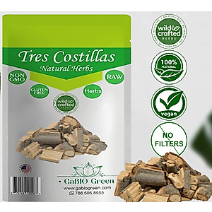 Palo Tres Costillas Tres Costillas, Three Ribs Stick for kidney, non-GMO, Gluten-free, Natural Herbs, tres Costillas herb, Tres Costillas wood, Resealable bag (4oz)