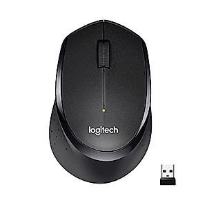 Logitech M330 SILENT PLUS Wireless Mouse, 2.4GHz with USB Nano Receiver, 1000 DPI Optical Tracking, 2-year Battery Life, Compatible with PC, Mac, Laptop, Chromebook - Black