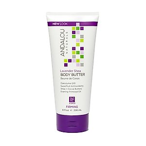 Andalou Naturals Body Butter, Lavender Firming Cream,8 Oz, Shea Butter, Cocoa Butter & Primrose Oil, Body Moisturizer for Dry Skin, Vegan