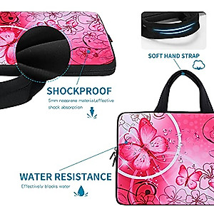 iColor 14 15 15.4 15.6 inch Laptop Handle Bag Computer Protect Case Pouch Holder Notebook Sleeve Neoprene Cover Soft Carring Travel Case for Dell Lenovo Toshiba HP Chromebook ASUS Acer Pink ICB-10