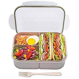 MISS BIG® Lunch Box,Bento Box,Bento Box for Adults,Bento Lunch Box for Adults,Leak Proof,No BPAs and No Chemical Dyes,Dishwasher and Microwave Safe Lunch Containers for Adults (White L)