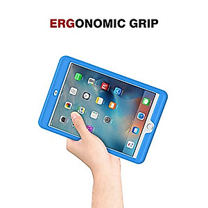 MoKo Case Fit iPad Mini 3/2/1- Light Weight Shock Proof Soft Silicone Back Cover [Kids Friendly] Fit iPad Mini 1 (2012), iPad Mini 2 (2013), iPad Mini 3 (2014), Blue