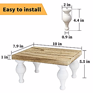 Ameuphercy Decorative Tray Riser Display Stand for Coffee Bar Table Decor Rustic Centerpiece Tray Counter Organizer for Kitchen Farmhouse Pedestal Stand Farmhouse, Brown…