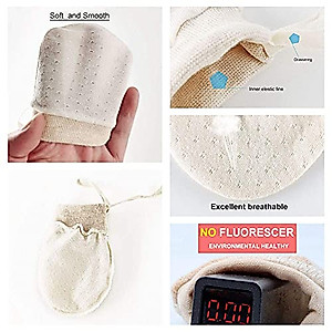 Organic Cotton Infant No Scratch Mittens Newborn for Baby Mittens 0-6 Months,4 Pairs