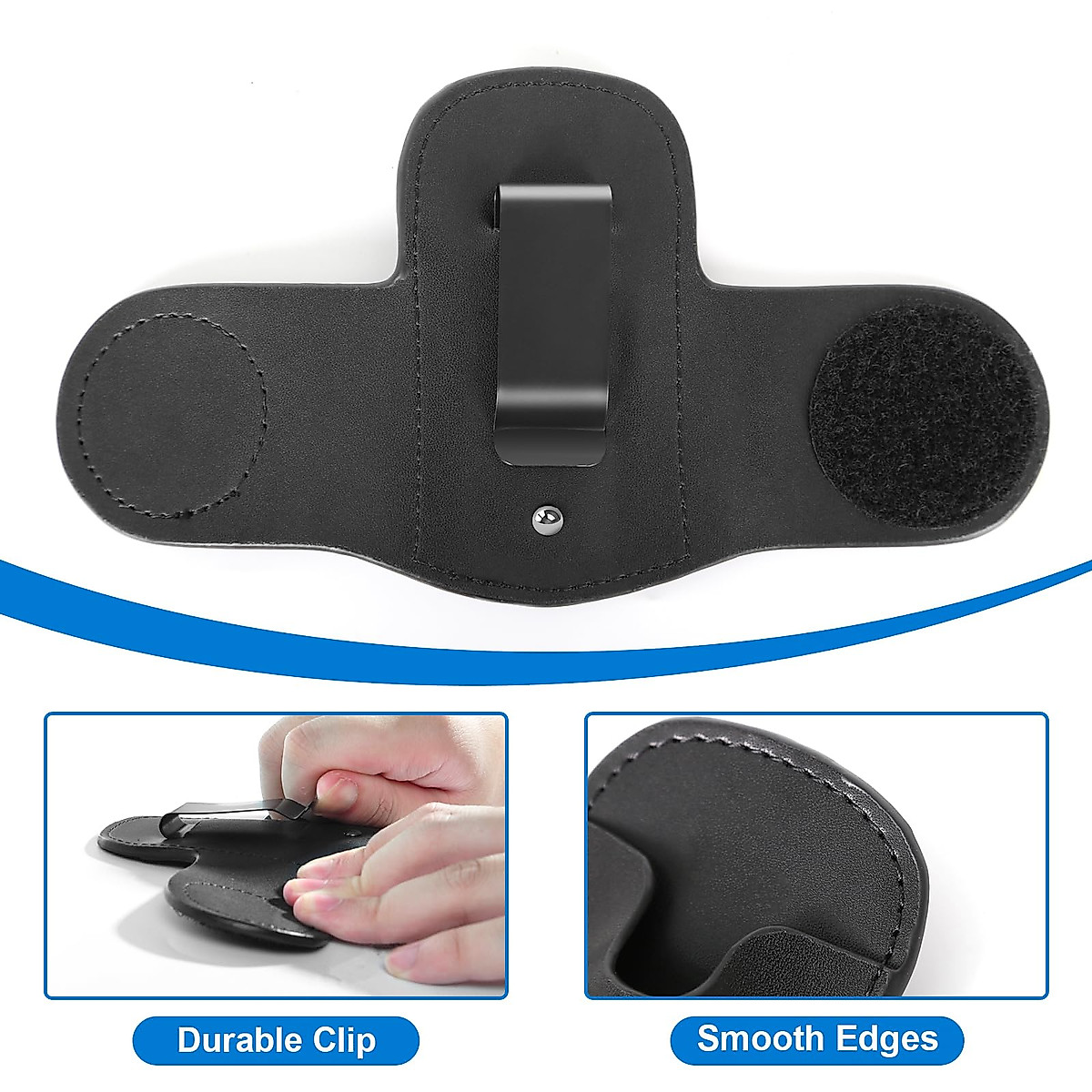 Mirfane Stethoscope Holder-Stethoscope Clip Hip Holder with Genuine Leather Stethoscope Holster for Littmann & Most Stethoscopes - Waist Belt/Scrubs/Pocket Clip for Physicians, Students, Nurses