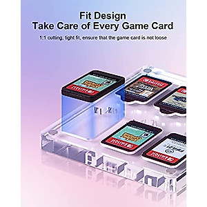 Hagibis Game Card Case for Nintendo Switch, 6 Cartridge Slots Holder Protective Shockproof Display Cabinet, Transparent Acrylic Game Storage Box for Switch NS NX (6 Slots)