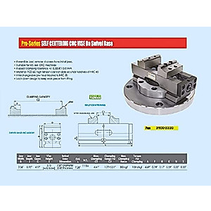 VERTEX 3900-2220 Self-Centering CNC Vise, 2"