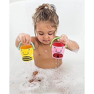 Skip Hop Bath Toy Gift Set  for Toddler: Submarine Monkey, Scoop & Catch Squirties, Stack and Pour Buckets, Fishin' Fox Toy