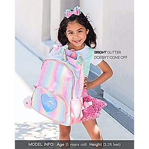 mibasies Kids Unicorn Backpack with Lunch Box for Girls Rainbow School Bag
