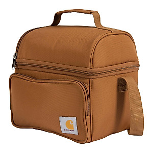 Carhartt Deluxe Dual Compartment Insulated Lunch Cooler Bag, Carhartt Brown