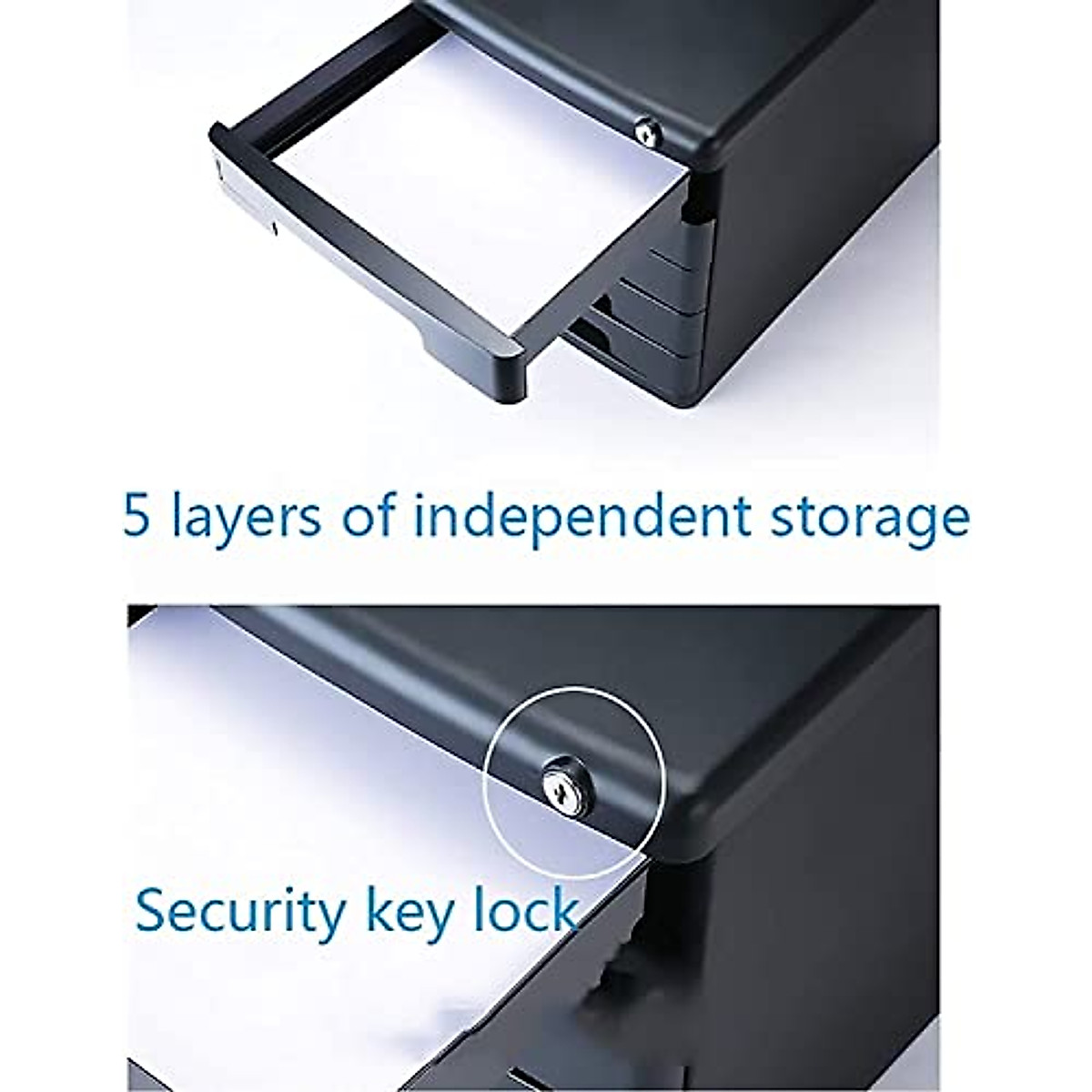 File Cabinet Durable Desktop Drawer Organizer 5 Layers File Cabinet Desktop Office Supplies Vanity (White)