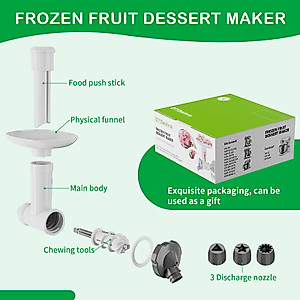 OTOmitra Frozen Fruit Soft Serve Maker for KitchenAid Stand Mixer, Dairy-Free Fruit Desserts Maker, Frozen Yogurt Maker, Dishwasher-Safe Sorbet Maker, Natural Ice Cream Maker Attachment