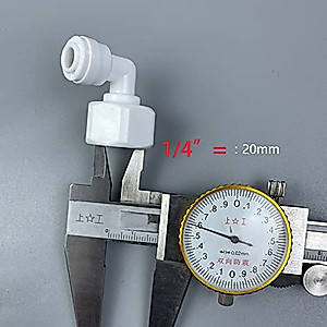 XINWOO Union Elbow 1/4" x 1/2" Female Thread Quick Connect QC Reverse Osmosis RO System Parts Fittings (10 Pack)