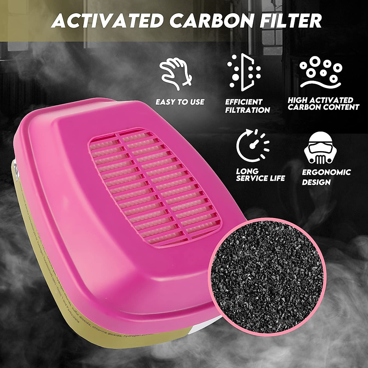 1 Pair Respirator Cartridge, 60926 Respirator Filter, Against Organic Vapors, Acid Gases, Ammonia Methylamine, Formaldehyde and Particulates, Compatible with 6000 7000 FF-400 Series Respirator