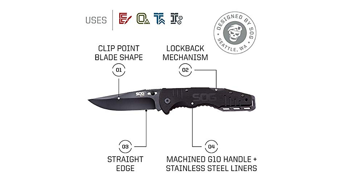 SOG Salute Tactical Folding Pocket Knife - EDC Tool