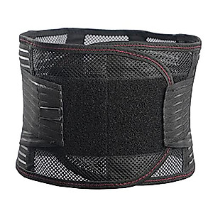HFSKJWI Lightweight Back Brace with 2 Support Plates for Lower Back Pain Relief,Breathable Mesh Material with Dual Lumbar Pads,Adjustable Lumbar Support Brace for Men Women,XL