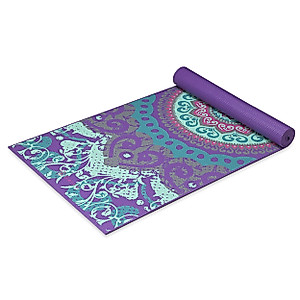 Gaiam Yoga Mat Classic Print Non Slip Exercise & Fitness Mat for All Types of Yoga, Pilates & Floor Workouts, Moroccan Garden, 4mm
