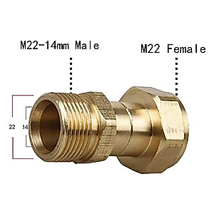 Leefasy M22 Adapter Thread Connector Cleaning Assembly M22 Female Anti-Winding Thickened Fittings Pressure Washer Joint for Garden Corner Floor