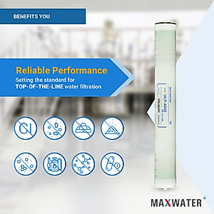 Max Water Reverse Osmosis 4040 Commercial RO Membrane (ULP-4040: 2600GPD) size 4" x 40" good for Industrial, Agricultural, Whole House & more (4)
