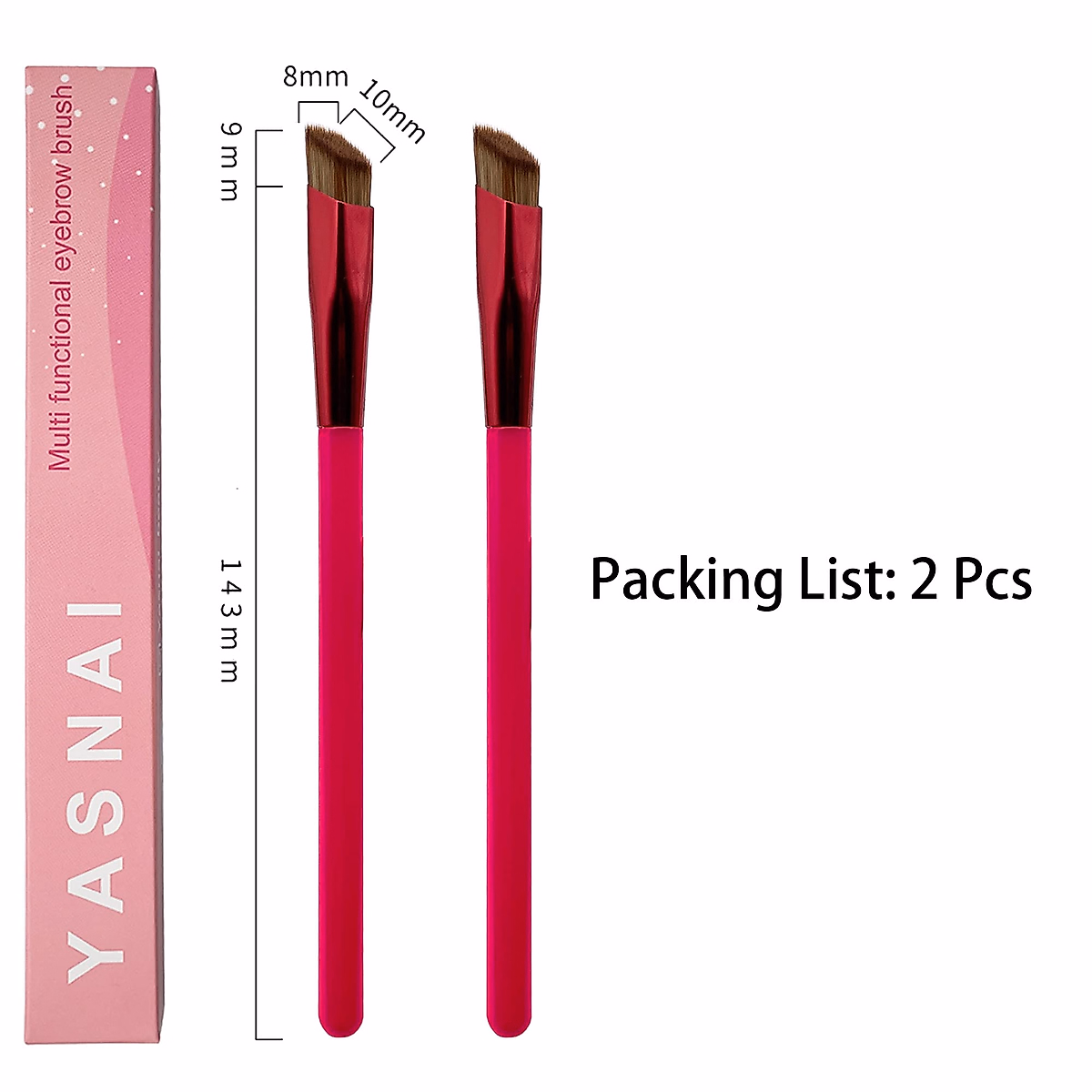 2 Pcs Multi Function Eyebrow Brush YASNAI Professional Eyebrow Brush Concealer Makeup Angled Eyebrow Hairline Brush