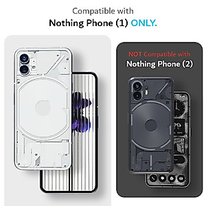 TUDIA Rugged Fit Designed for Nothing Phone (1) Case, [SKN] Shockproof Anti-Yellowing Slim Grip Semi-Transparent TPU Bumper Reinforced Corners Drop Protection for Nothing 1 Phone Case - Frosted Black
