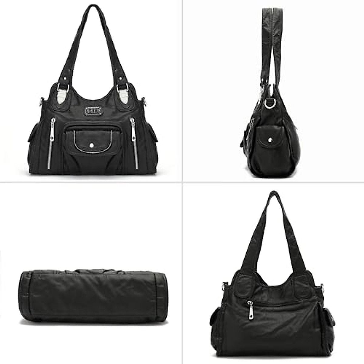 Scarleton Handbags for Women, Purses for Women, Hobo Bags for Women, Purses and Handbags, Womens Purse w/Multi Pocket, H163501, Black