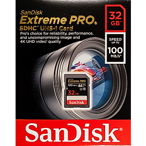 SanDisk 32GB (Five Pack) SD HC Extreme Pro Memory Card works with Digital DSLR Camera SDHC 4K V30 UHS-I (SDSDXXG-032G-GN4IN) with Everything But Stromboli (TM) Combo Reader