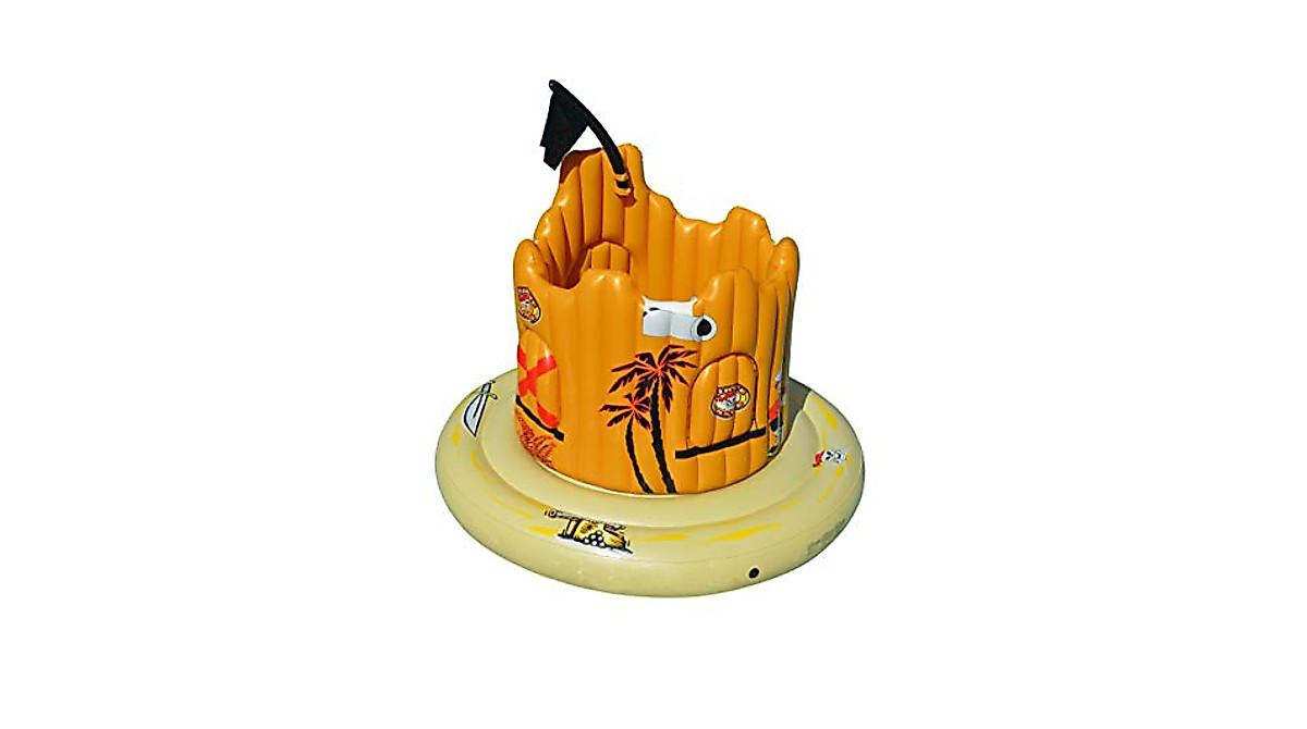 Swimline Pirate Island Pool Float with Slide & Center Hole
