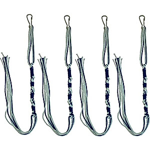 Holy Land Market Tzitzits (Set of Four) Sephardic Style White with Blue Thread - Tassels (Royal Blue) (Royal Blue/with Hooks, 17 Inch)