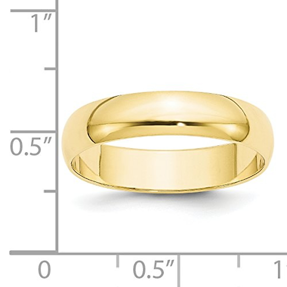 Jewelry Stores Network Solid 10k Yellow Gold 5 mm Rounded Wedding Band Ring Size 9.5